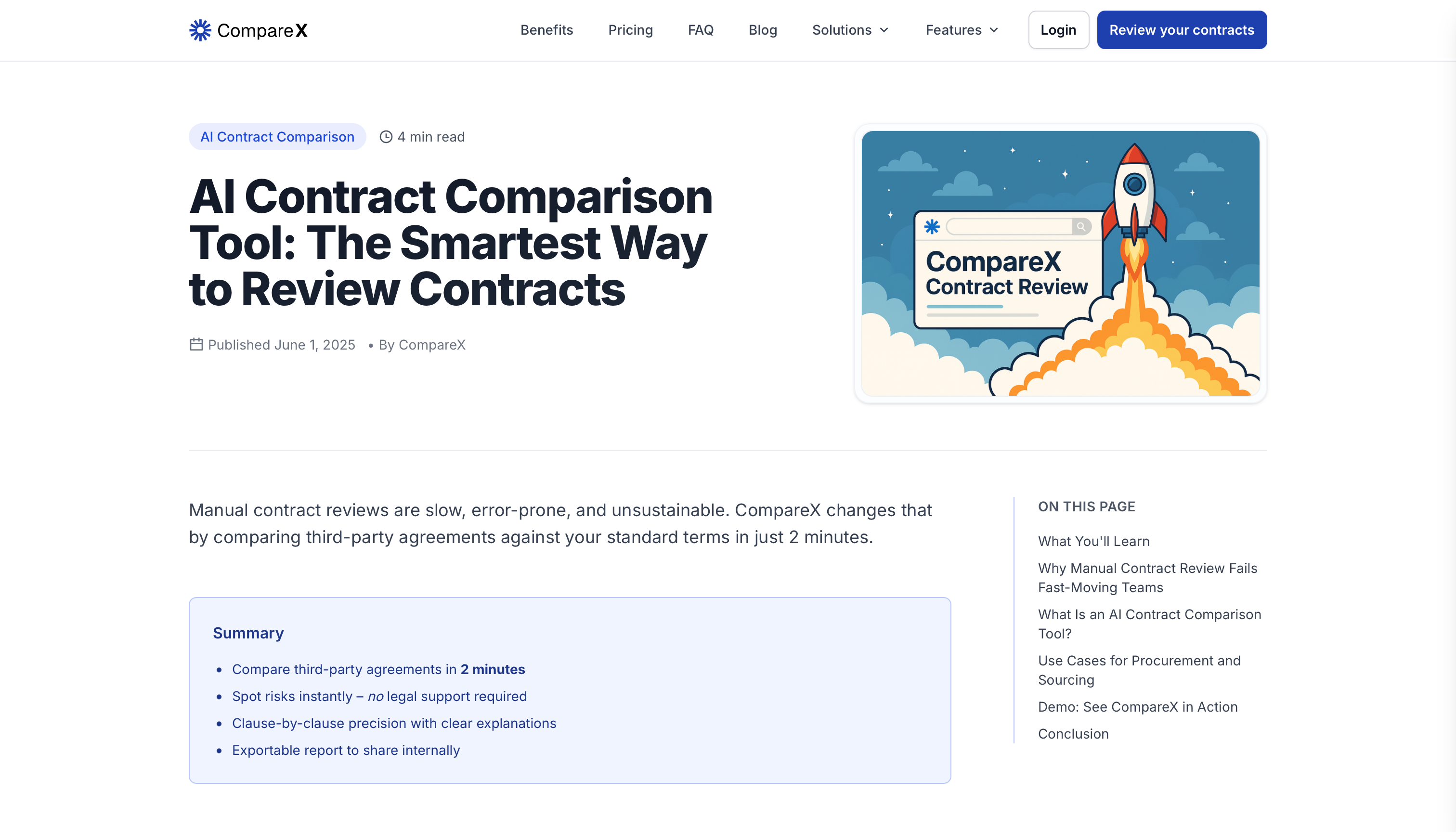 Smart AI Contract Analysis & Comparison Tool | CompareX