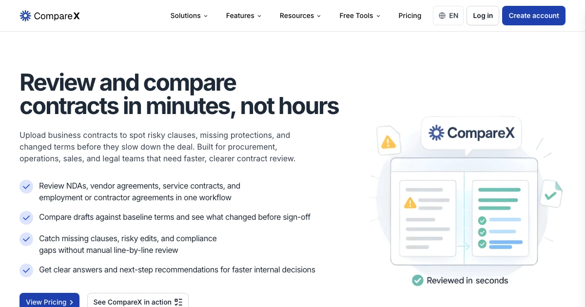 CompareX | Review and Compare Business Contracts Fast